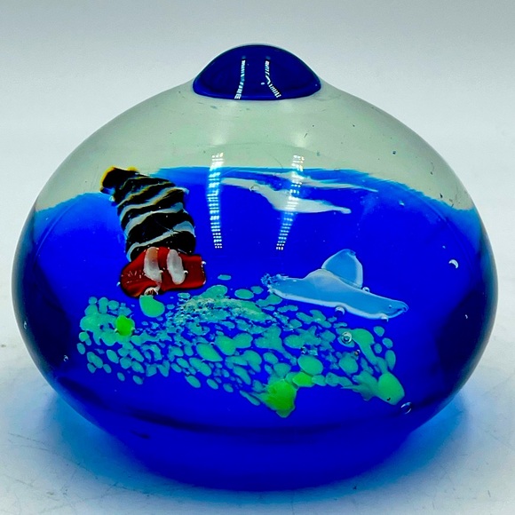 Accents | Nautical Theme Handblown Art Glass Paperweight Ocean ...